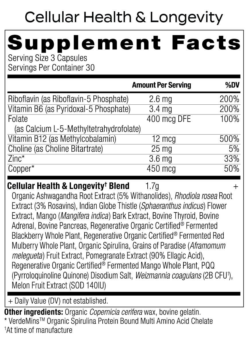Cellular Health & Longevity Supplement | Energy, Metabolism & Anti ...